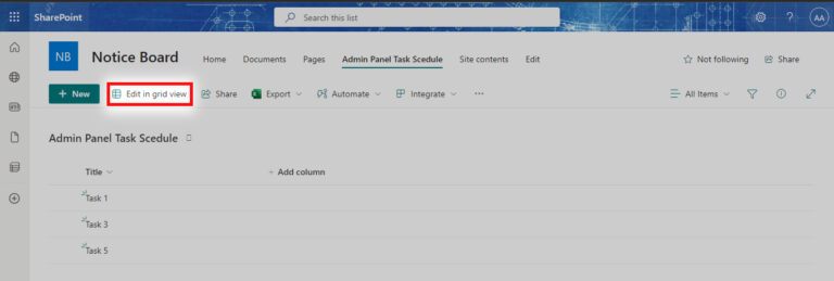 Enable Edit in Grid View SharePoint List [Guide 2024]