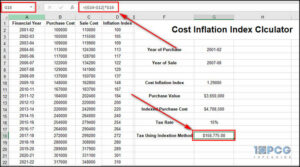 Construct Cost Inflation Index Calculator in Excel