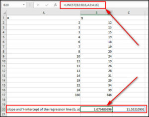 Excel: Least Squares Regression [Plot Line of Best Fit]