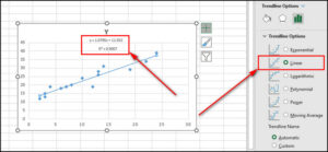 Excel: Least Squares Regression [Plot Line of Best Fit]