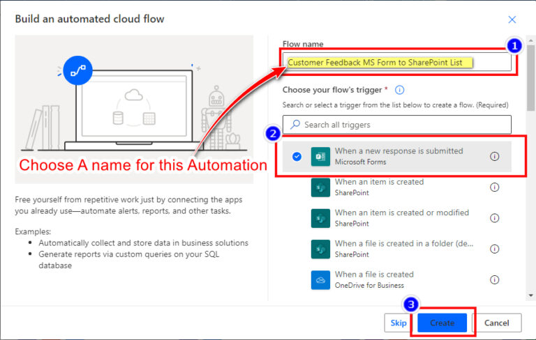 Link MS Forms to SharePoint List [With Power Automate]