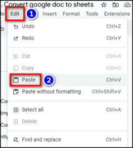 How to Convert a Google Docs Document to Google Sheets