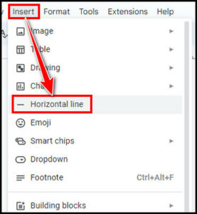How to Insert a Vertical/Horizontal Line in Google Docs