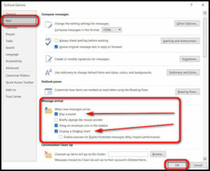 Outlook: Turn Mail Notification Sound On/Off [All Platforms]