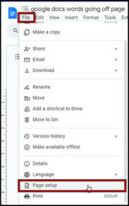 Fix Google Docs Words Going Off Page [Restore This Way]
