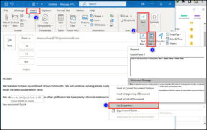 Quick Parts & AutoText in Outlook [Add Reusable Text]