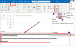 Quick Parts & AutoText in Outlook [Add Reusable Text]