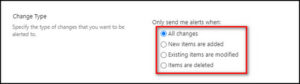 Create SharePoint Alerts [Manage, View, or Delete Alerts]