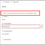 Column Validation in SharePoint [Add List/Library Formula]