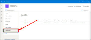 Recycle Bin in SharePoint [Retain or Erase Deleted Items]