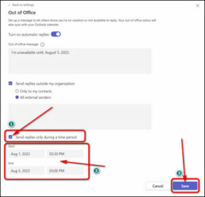 How to Set Out of Office in Teams [Schedule Availability]