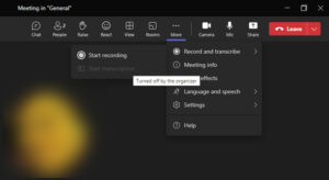 Fix Microsoft Teams Start Transcription Greyed Out Issue