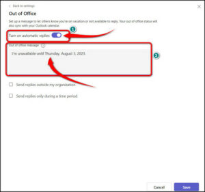 How to Set Out of Office in Teams [Schedule Availability]